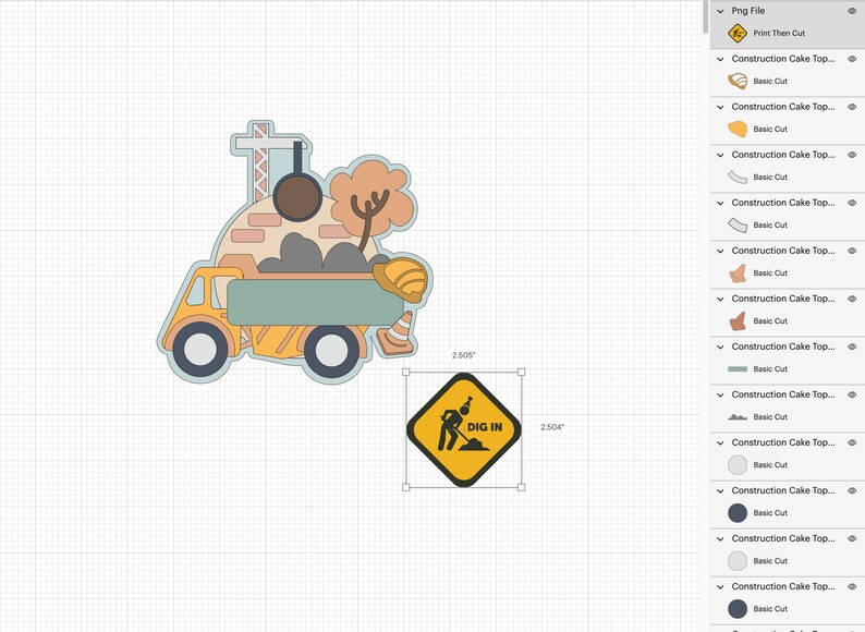 Construction Birthday Party Cake Topper SVG Instant Download File for ...