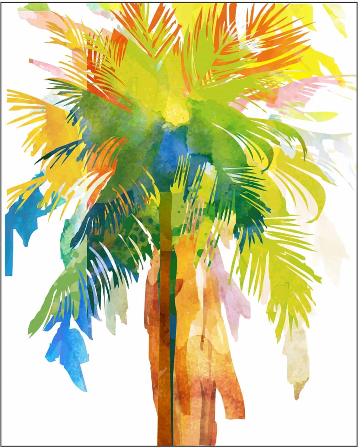 Palm Tree Painting, Palm Tree Wall Art, Digital Download, Beach ...