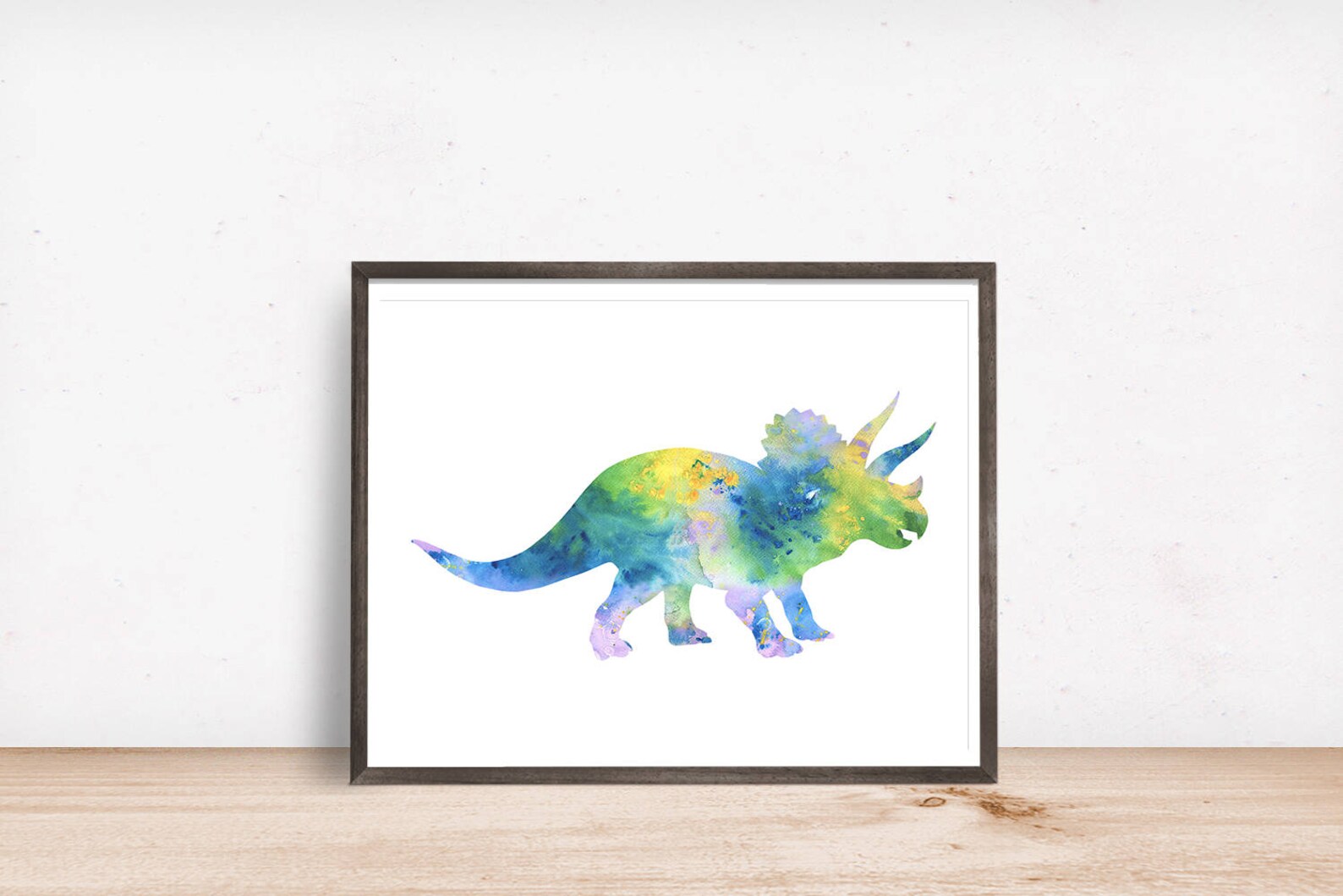 Triceratops Dinosaur Decor Printable Wall Art Classroom Watercolor ...