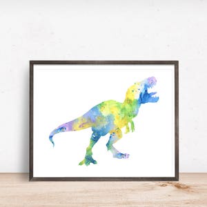 Dinosaur Decor Printable Wall Art Classroom Watercolor Painting Print ...