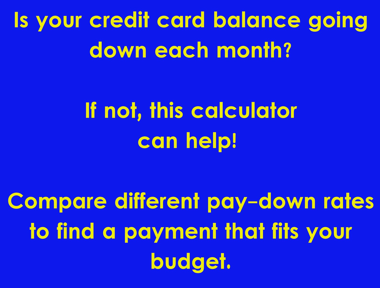 Pay Down Credit Card, Payment Calculator, Spreadsheet Download, Reduce ...