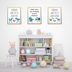 Science Dinosaurs Printable Wall Art, Instant Download, Classroom ...