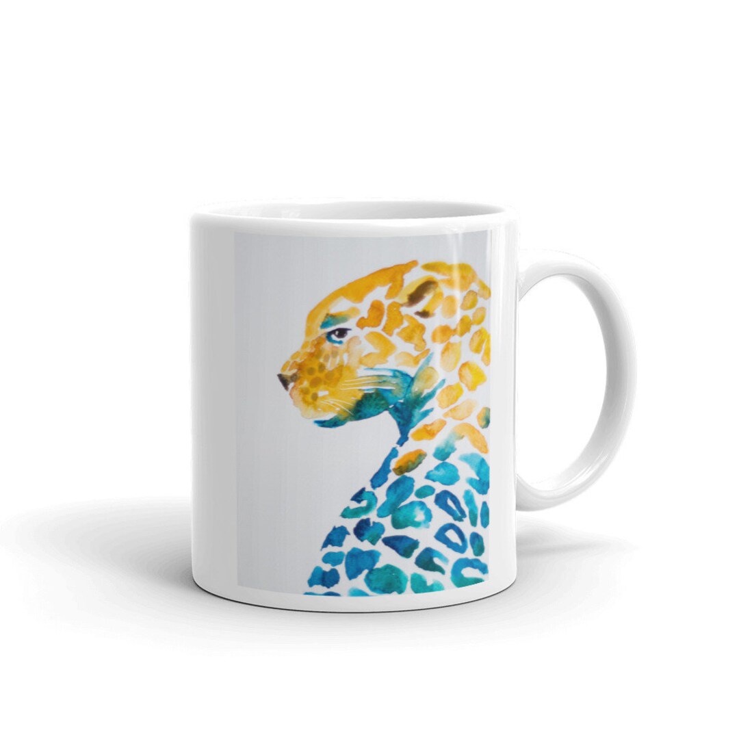 Cheetah Mug, Watercolor Cheetah Mug, Cheetah Gift, Cheetah Coffee Mug ...