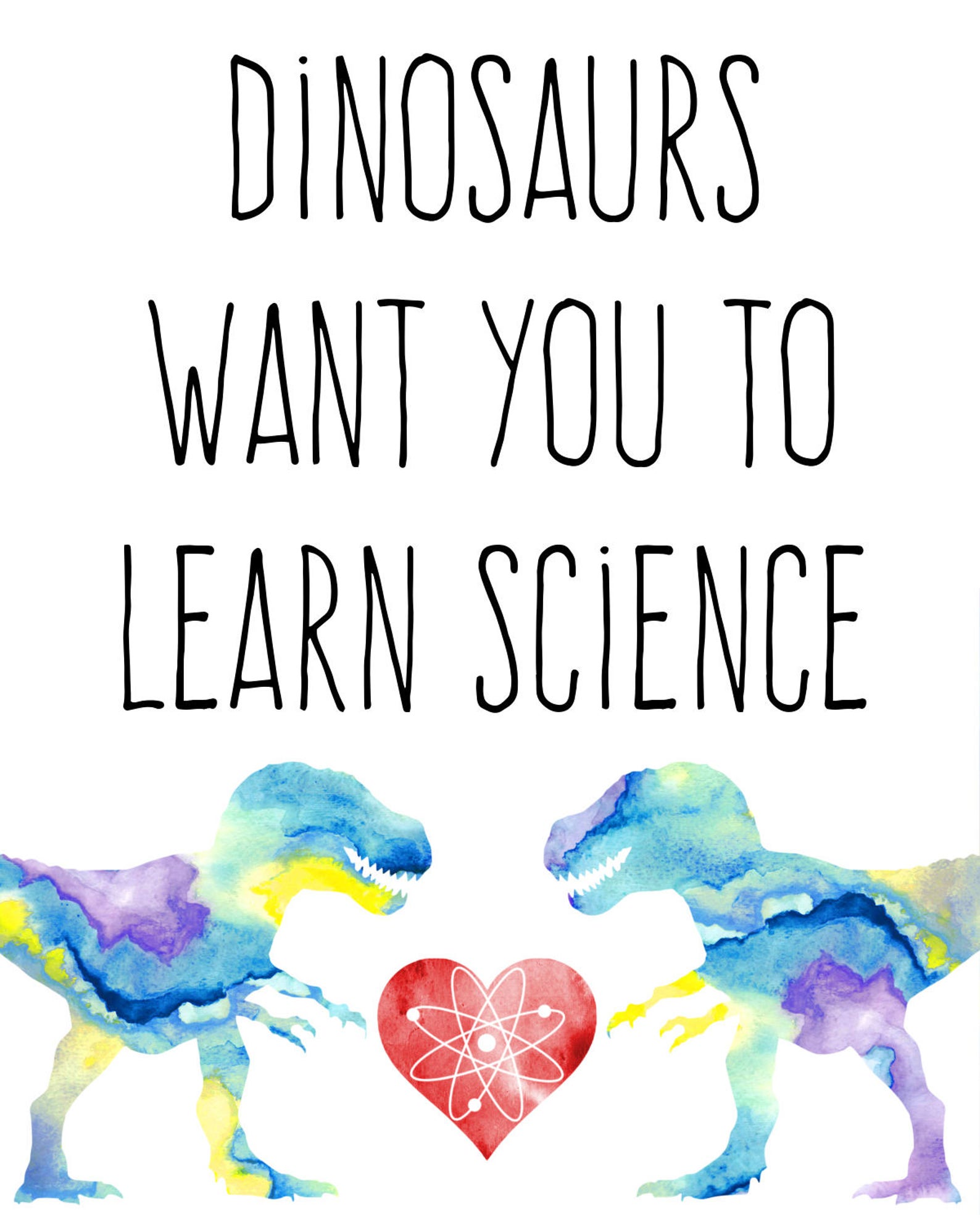 Science Dinosaurs Printable Wall Art Instant Download - Etsy