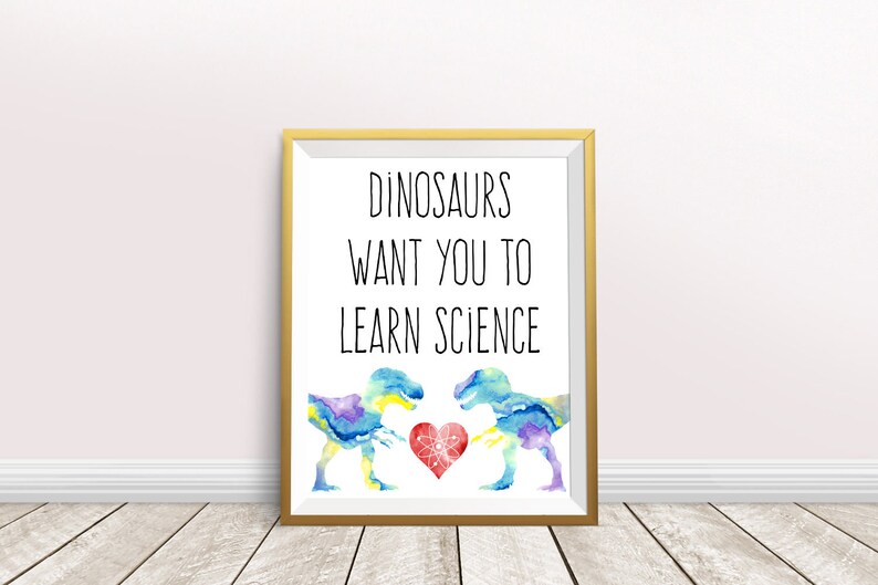 Science Dinosaurs Printable Wall Art, Instant Download, Classroom ...