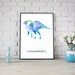 Parasaurolophus Watercolor Print, Dinosaur Decor, Instant Download ...