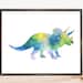 Triceratops Dinosaur Decor Printable Wall Art Classroom Watercolor ...