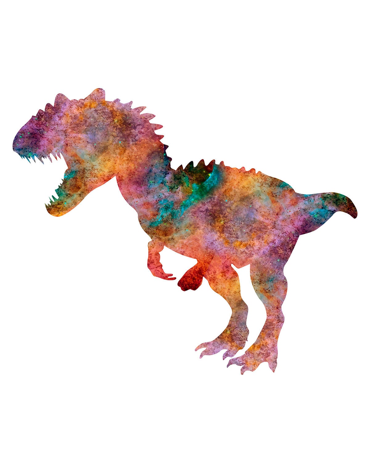 T-rex Watercolor Dinosaur Printable Wall Art Kids Room Digital Download ...