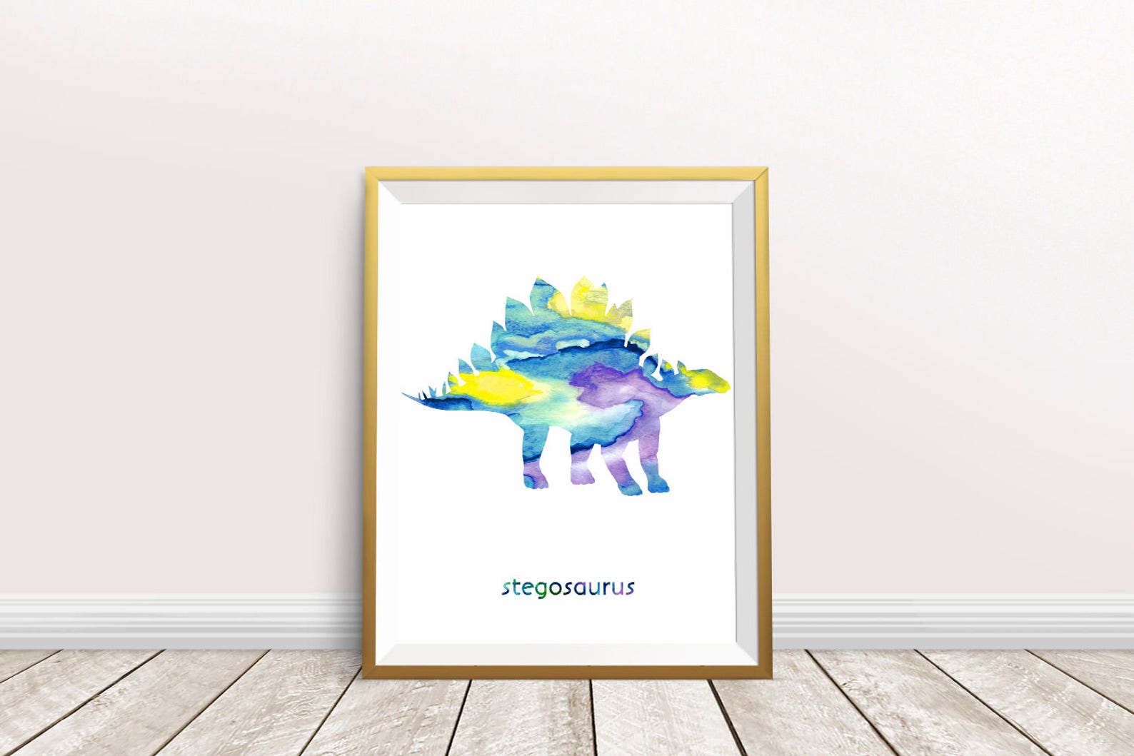 Dinosaur Printable Wall Art, Rainbow Dinosaur Print, Instant Download ...