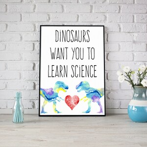 Science Dinosaurs Printable Wall Art, Instant Download, Classroom ...