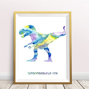 Dinosaur Decor Printable Wall Art Classroom Watercolor Painting Print ...