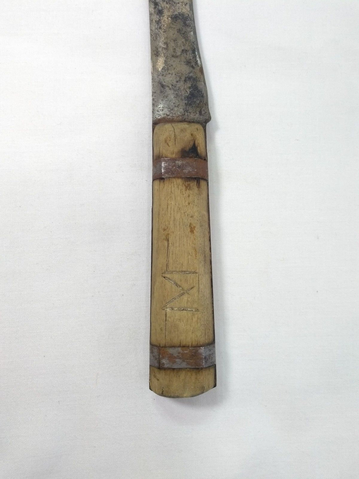 Antique Metal Banded Handle Steel Fixed Blade Knife - Etsy