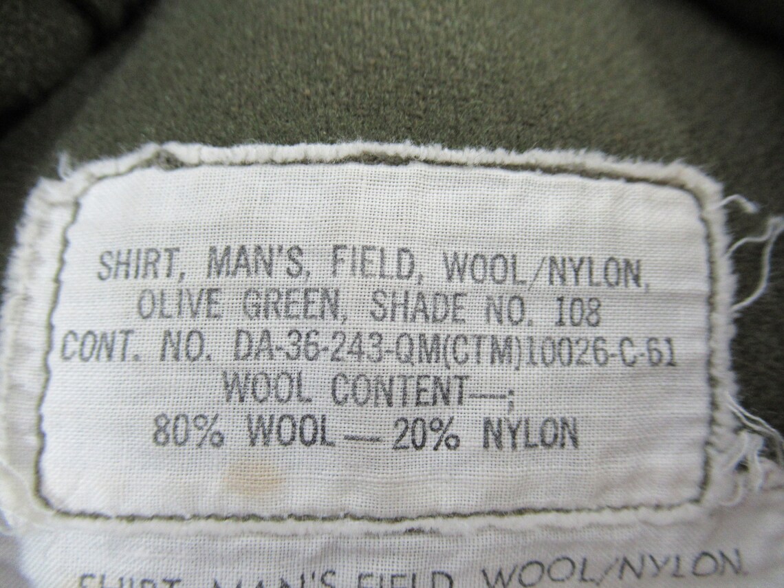 Vintage Vietnam Era US Army Cold Weather Field Shirt Wool - Etsy