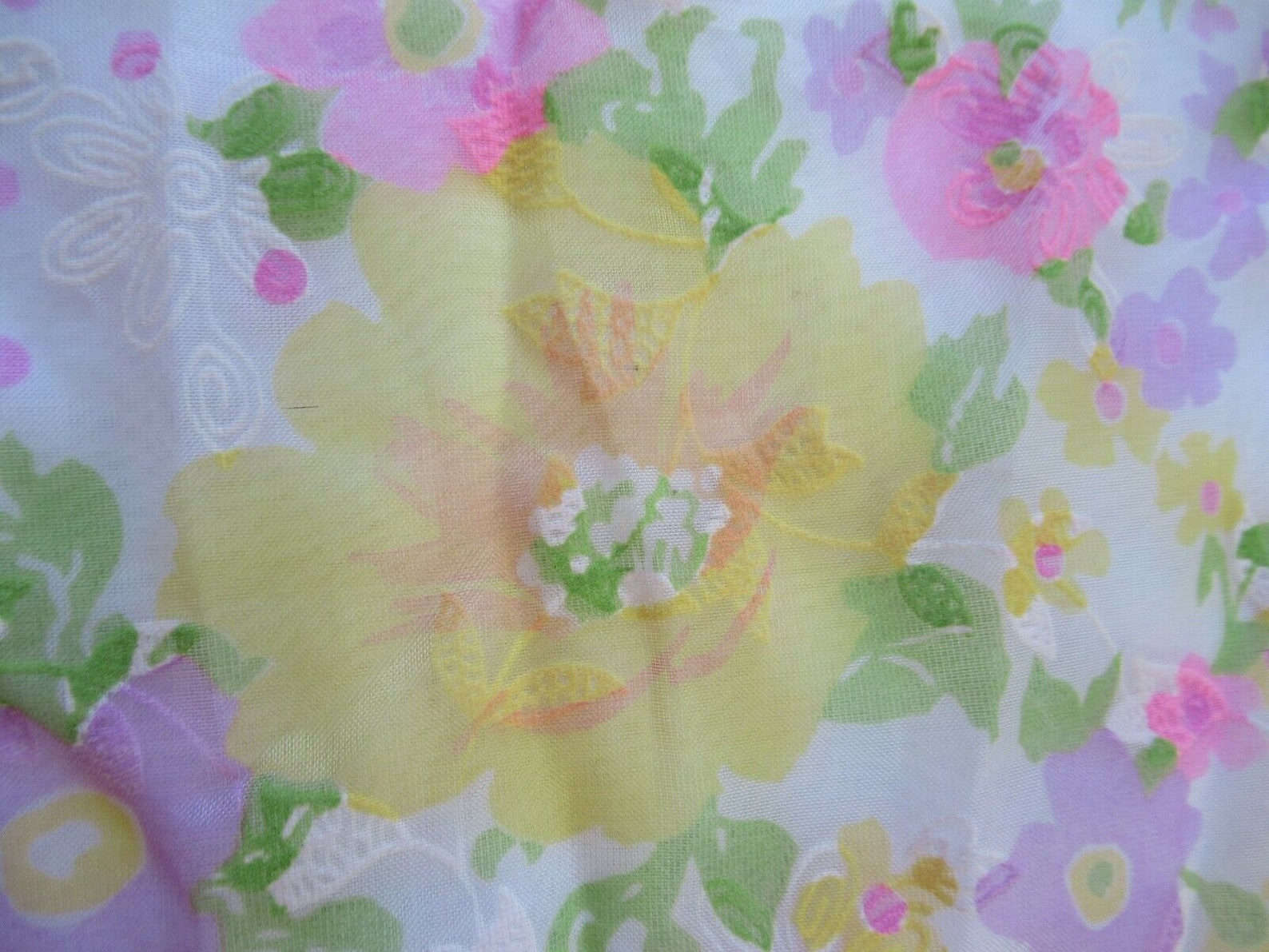 Vintage Flocked Sheer Floral Fabric by the Yard - Etsy