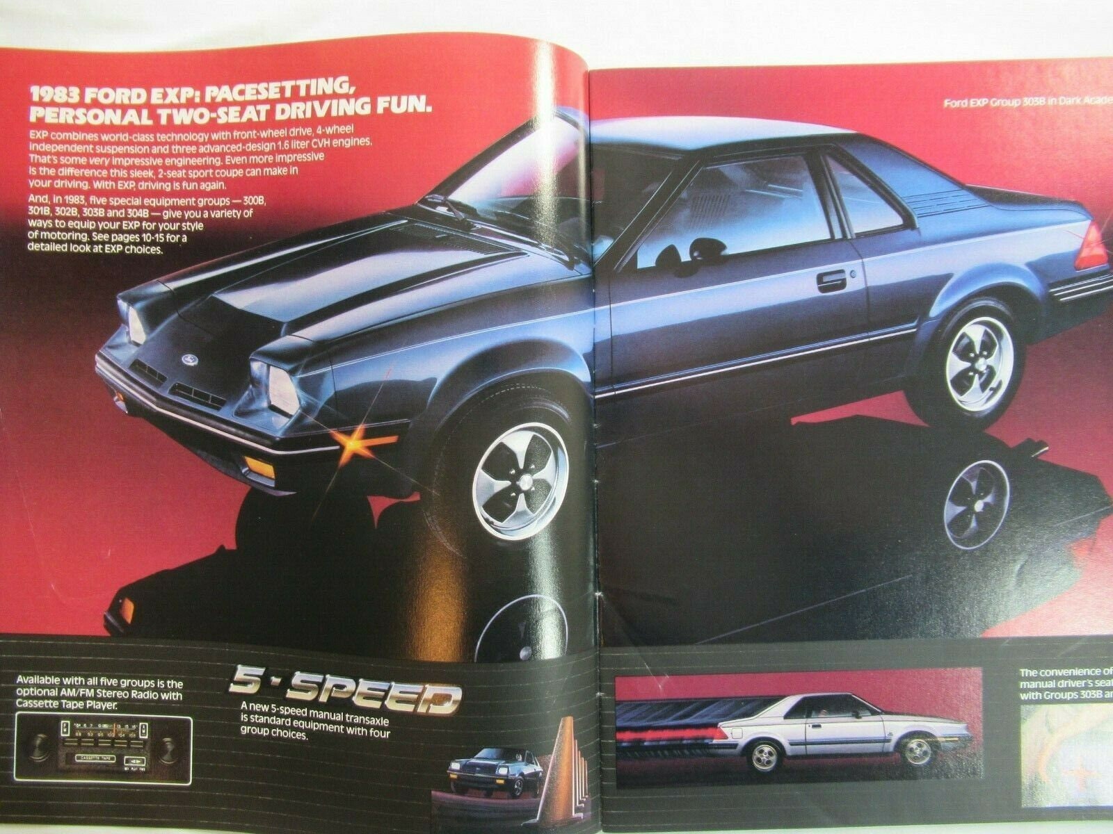 1983 Ford EXP Car Brochure, Sales, Advertising, Dealer Catalog, Vintage ...