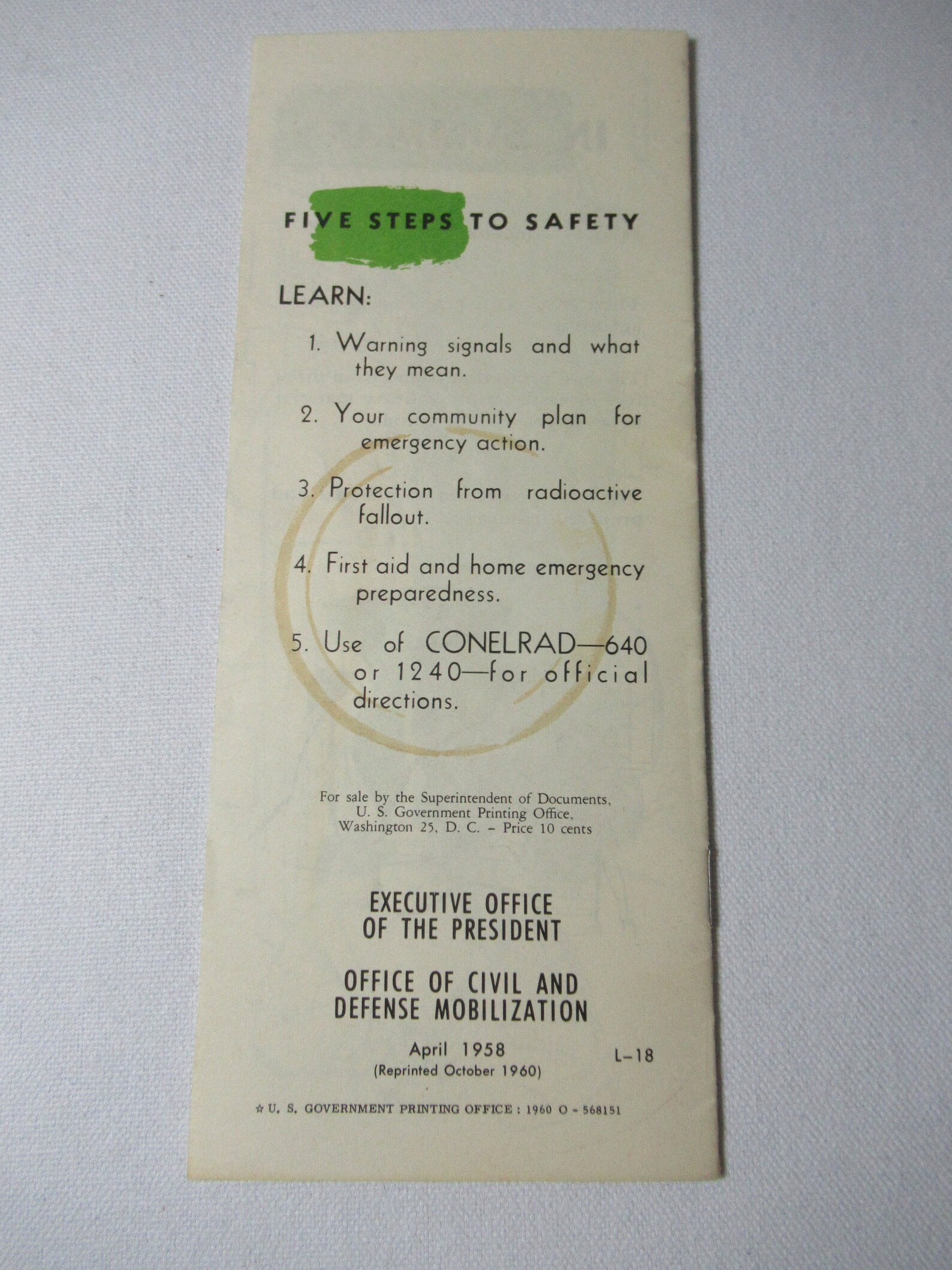 Vintage Nuclear War Fallout Brochure Civil Defense 1950s - Etsy