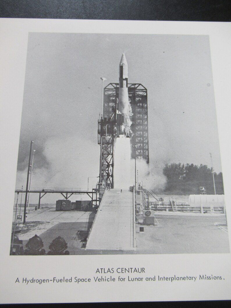NASA Atlas Centaur Hydrogen Fueled Space Vehicle Space Print, 1960s ...