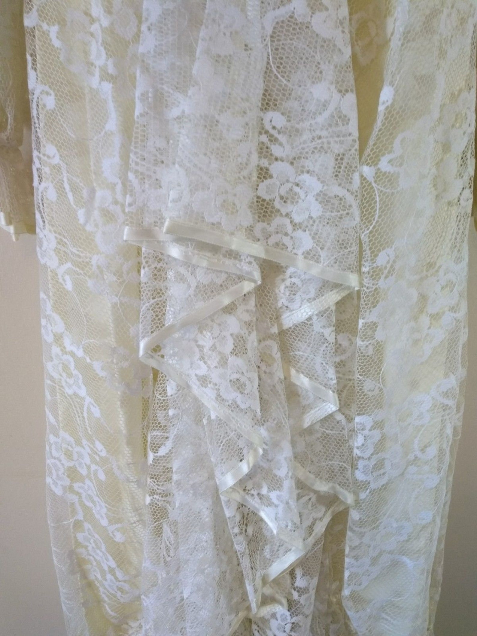 Vintage Boho Lace Long Sleeve Ruffle Wedding Dress C 1970s - Etsy