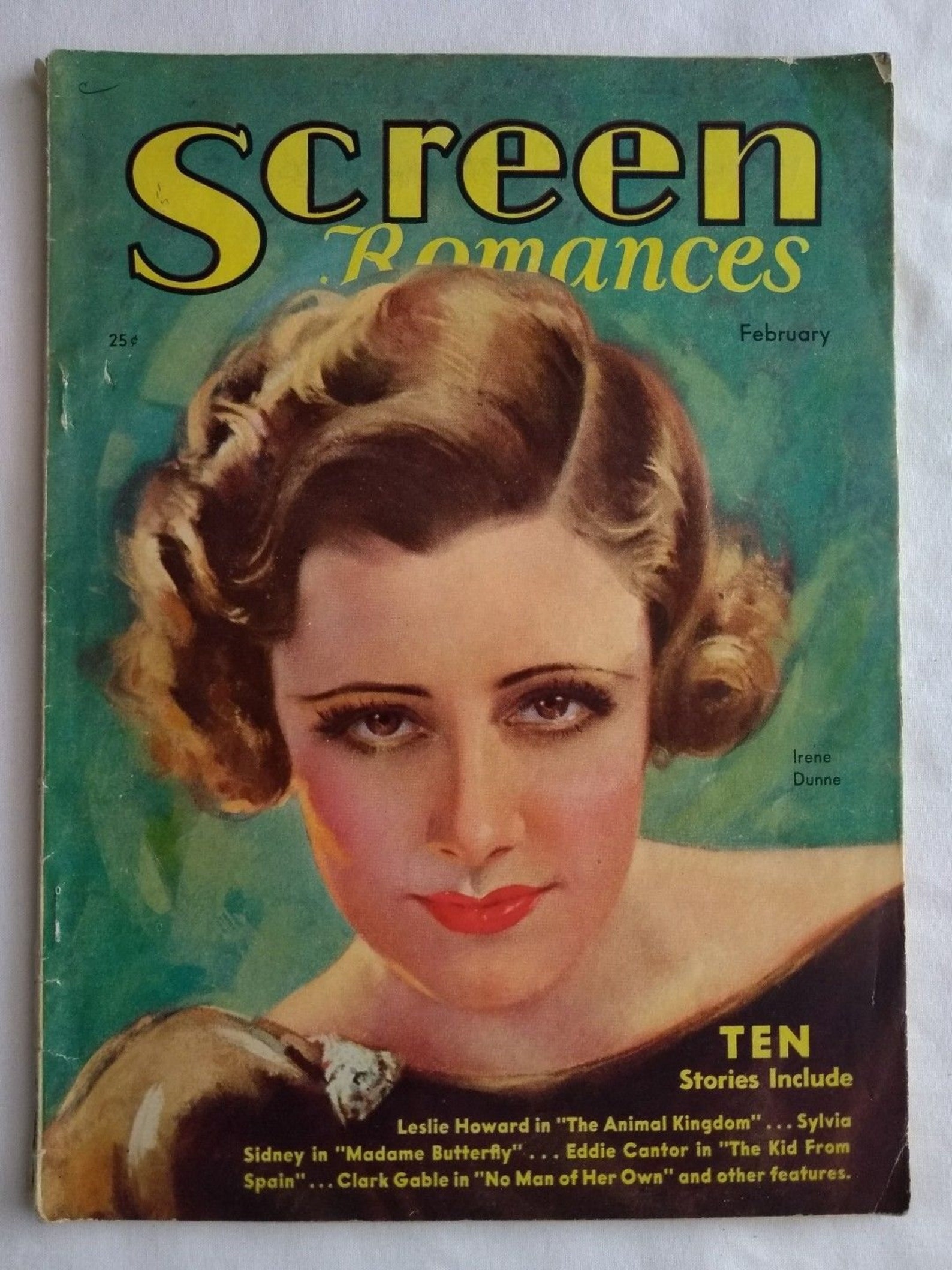 Screen Romances Magazine, Irene Dunne, Clark Gable, Leslie Howard ...