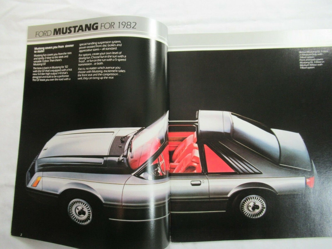 1982 Ford Mustang Car Brochure, Sales, Advertising, Dealer Catalog ...