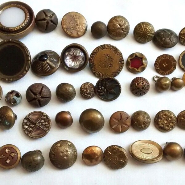 Victorian Brass Metal Button - Etsy