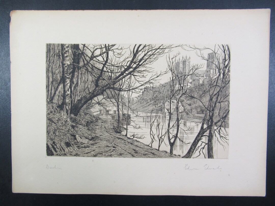 Edwin Edwards Durham England Original Etching Pencil Signed - Etsy