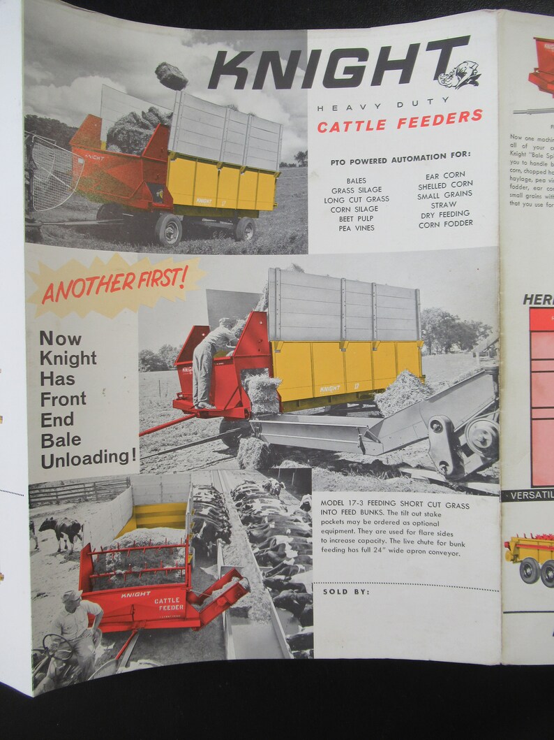 1960s Vintage Knight Cattle Feeder Farm Equipment Advertising - Etsy