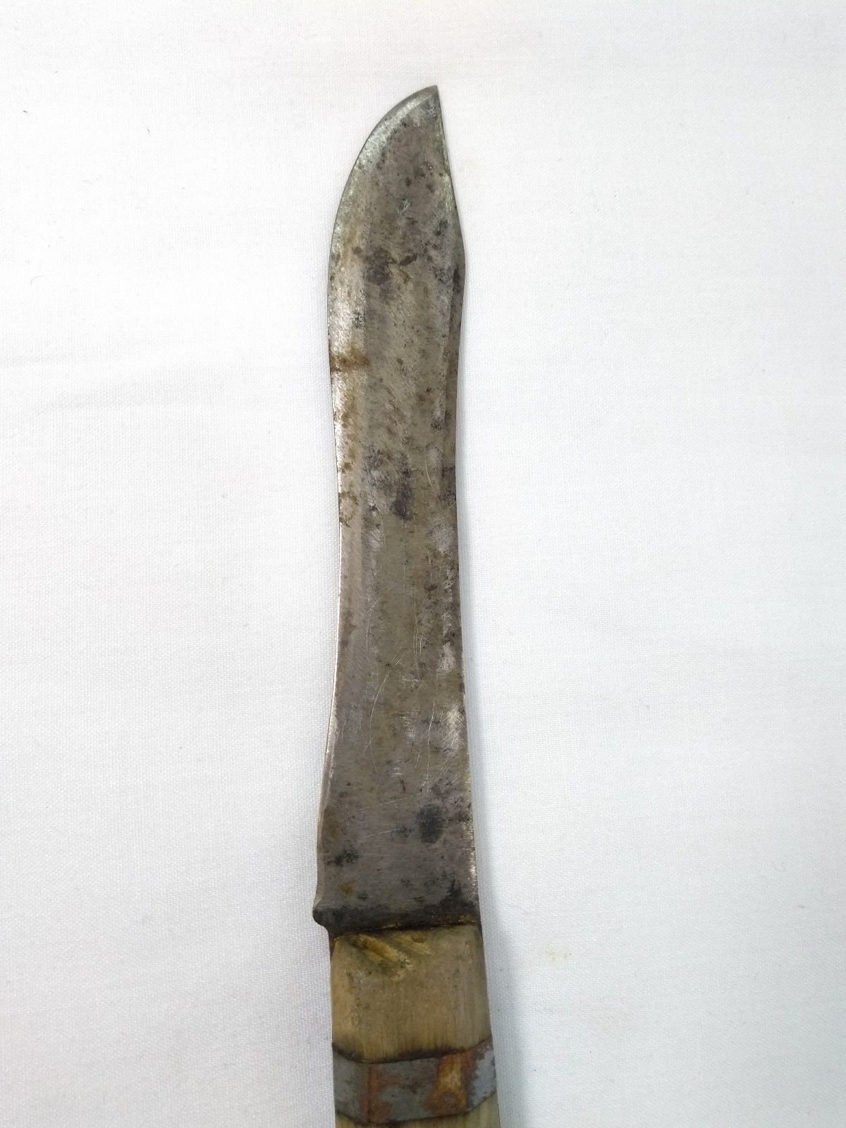 Antique Metal Banded Handle Steel Fixed Blade Knife - Etsy