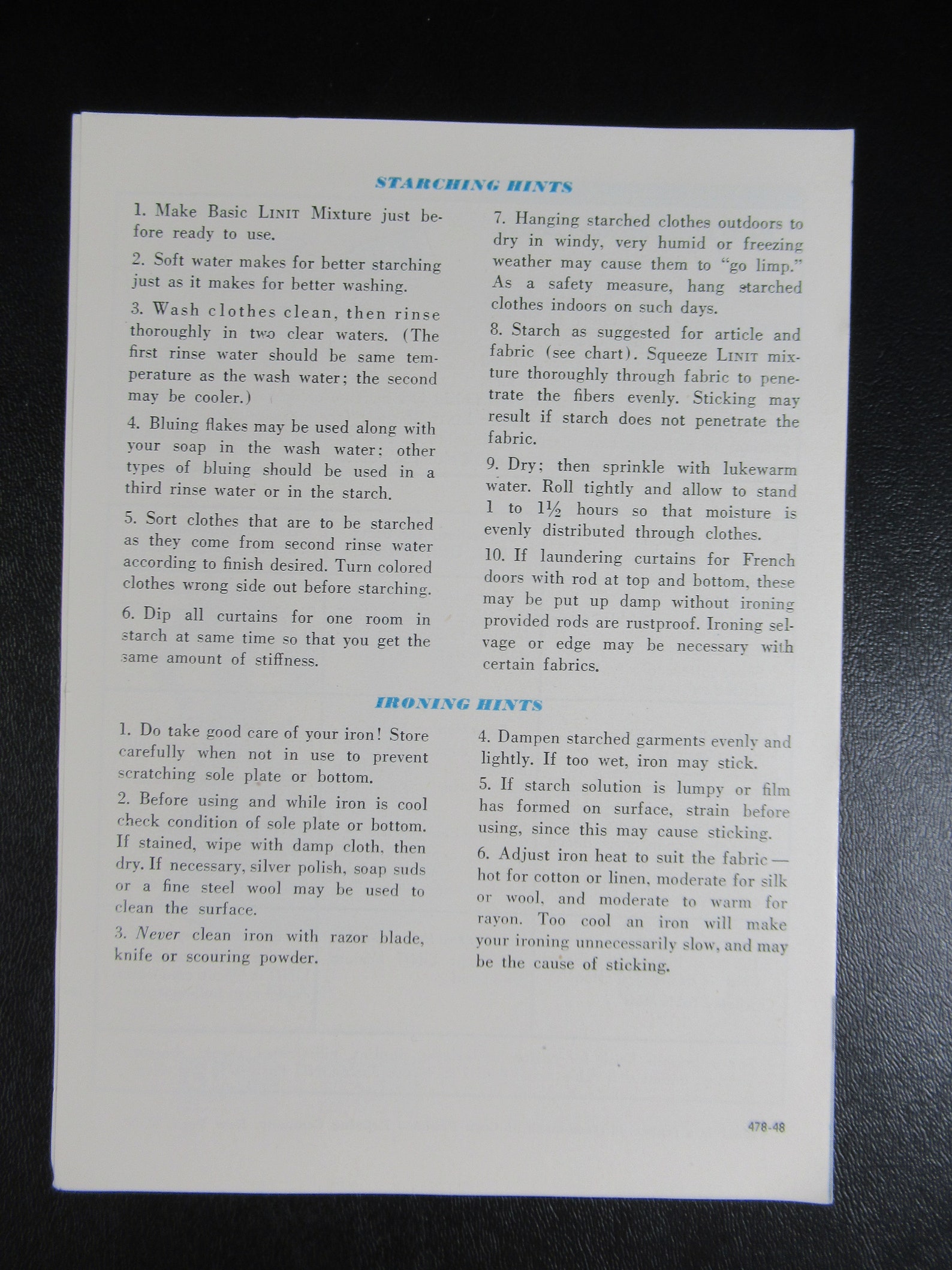 Vintage 1940s Linit Perfect Laundry Starch Advertising - Etsy