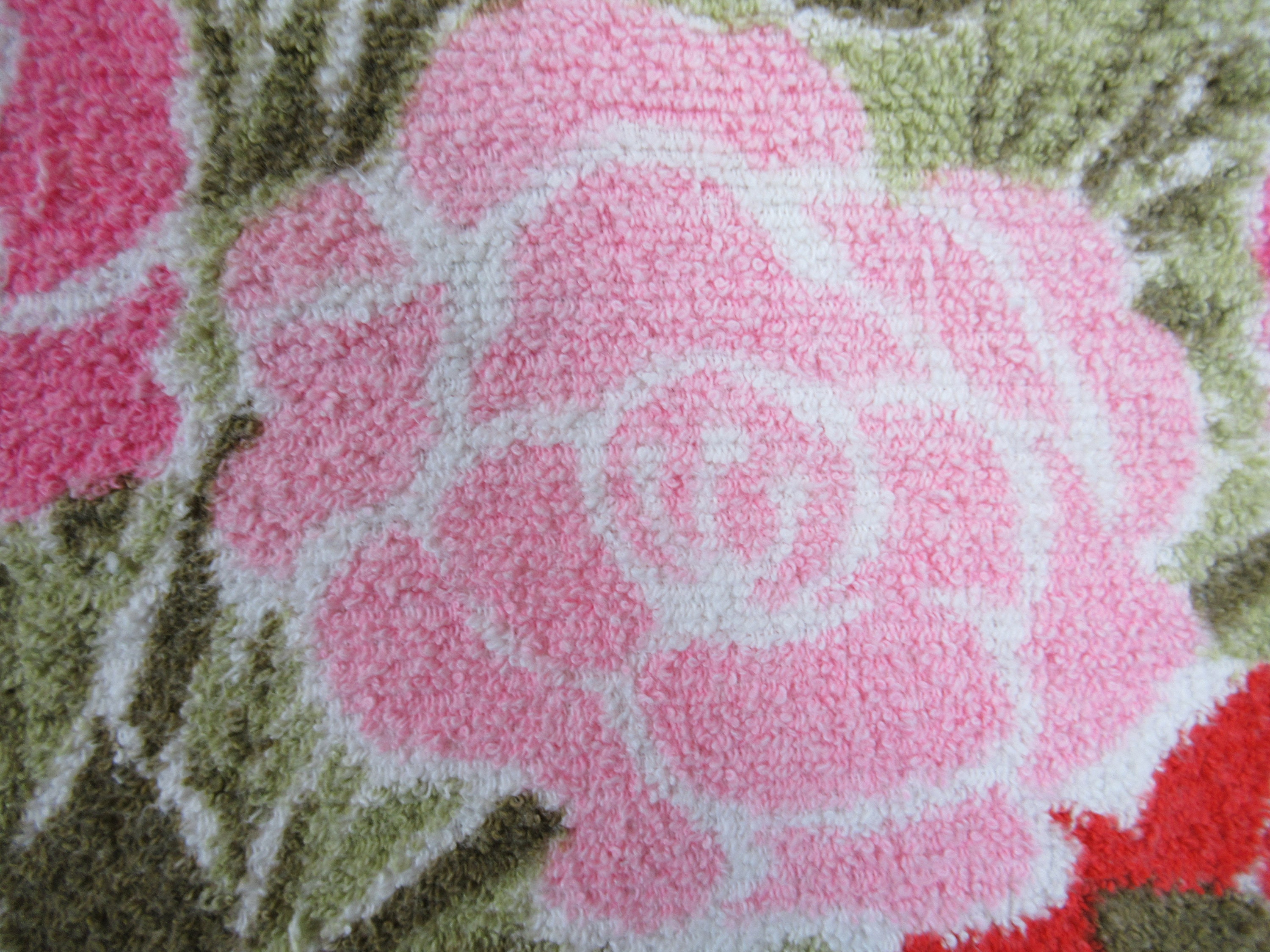 Vintage California Hand Prints Terrycloth Roses Square Tablecloth ...