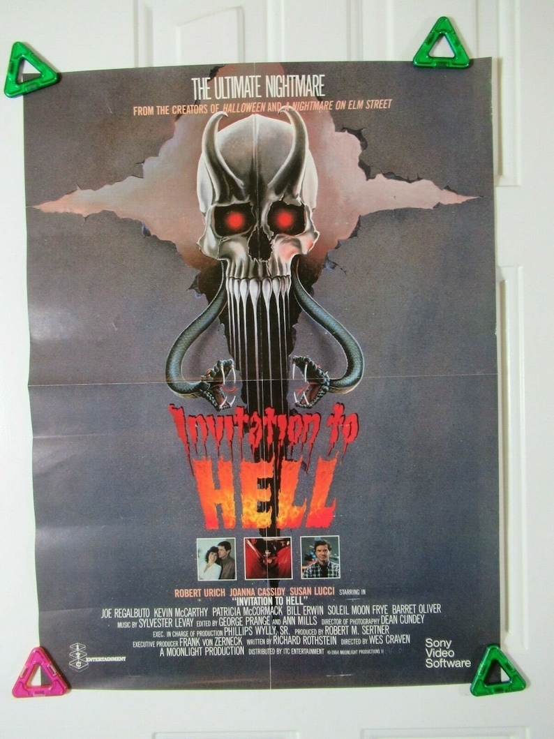 1980s Invitation to Hell Horror Movie Poster, Vintage, Robert Urich ...