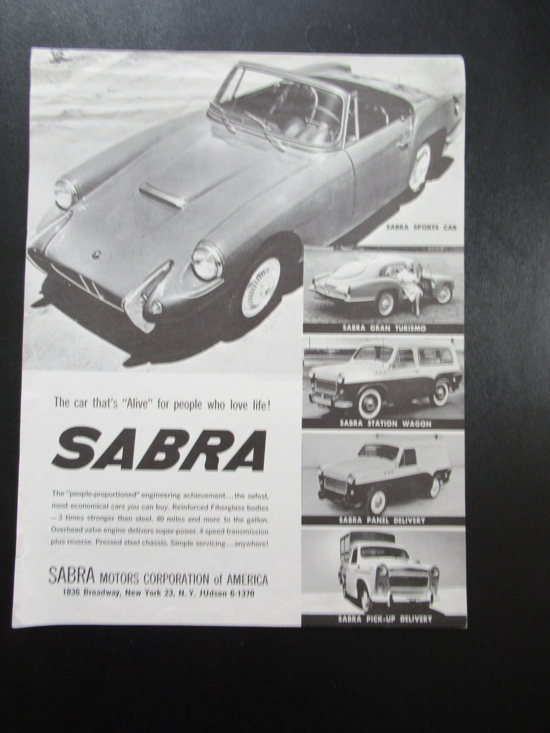 Sabra Car Dealer Brochure, Vintage Car Advertising, Auto Prospekt - Etsy