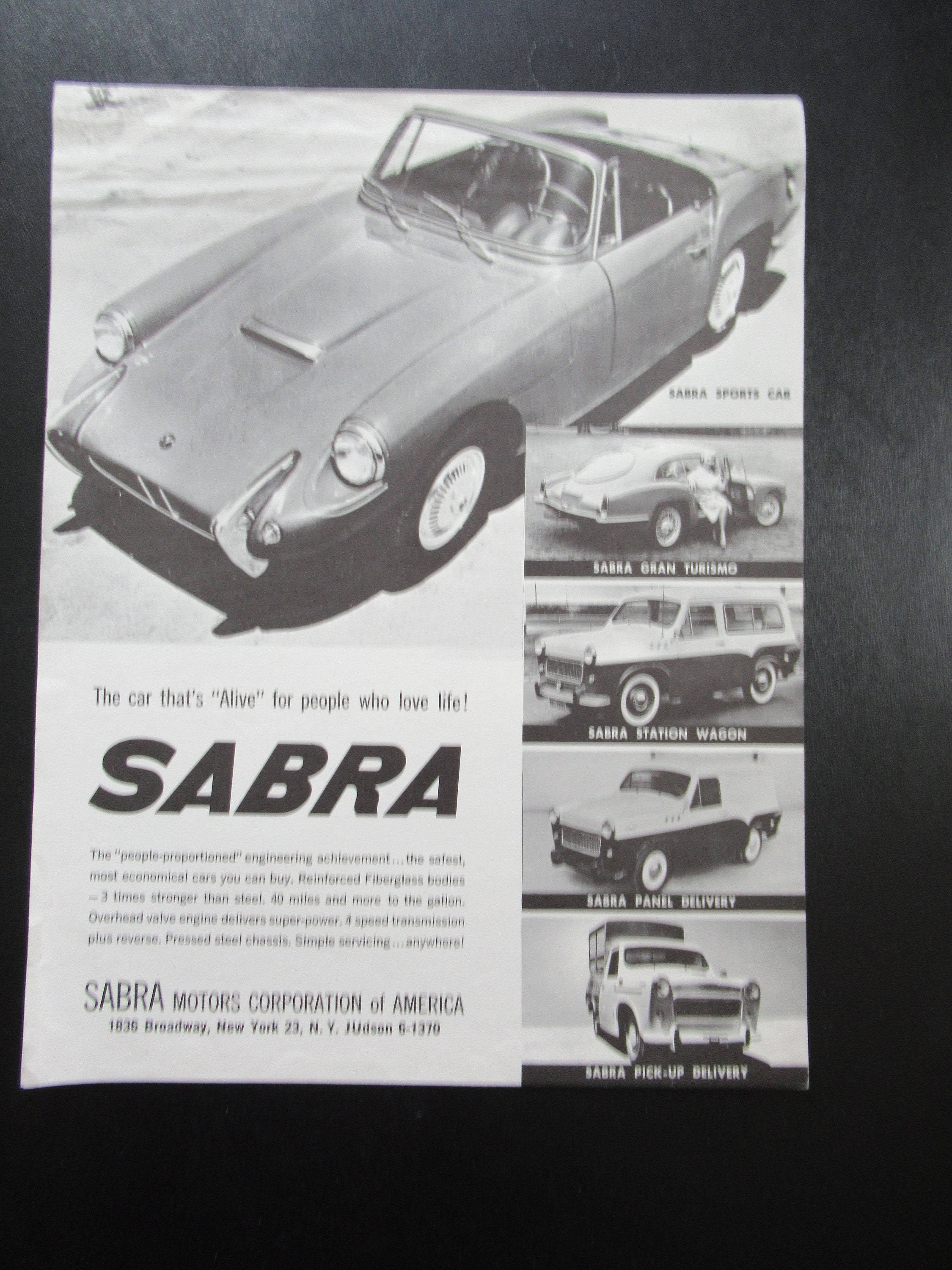 Sabra Car Dealer Brochure Vintage Car Advertising Auto - Etsy