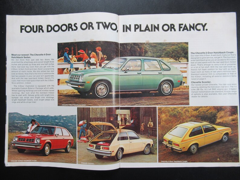 1978 Chevrolet Chevette Brochure Vintage Chevy Advertising - Etsy
