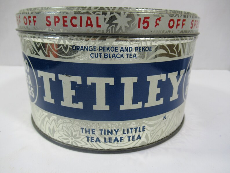 Vintage 1940s Tetley Tea Bags Tin Can - Etsy