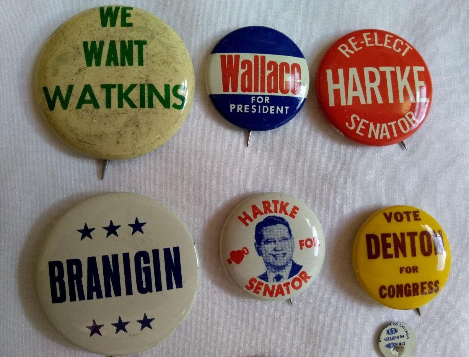 Vintage Political Campaign Election Pin Button Lot, Wallace, Johnson ...
