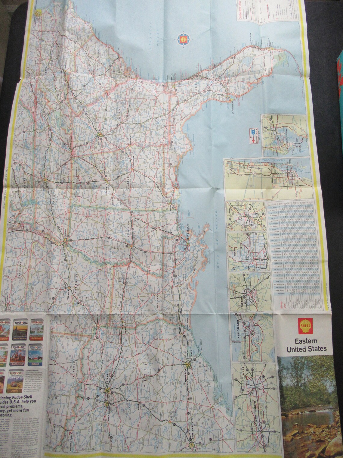 1967 Shell Oil Gas Service Station Map, Eastern United States, Vintage ...