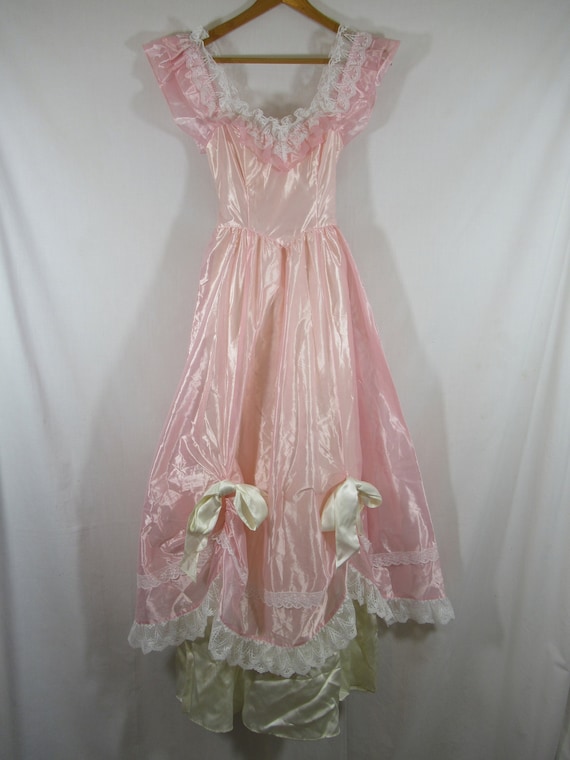 Vintage Gunne Sax Pink Satin Southern Belle Dress Junior Size - Etsy