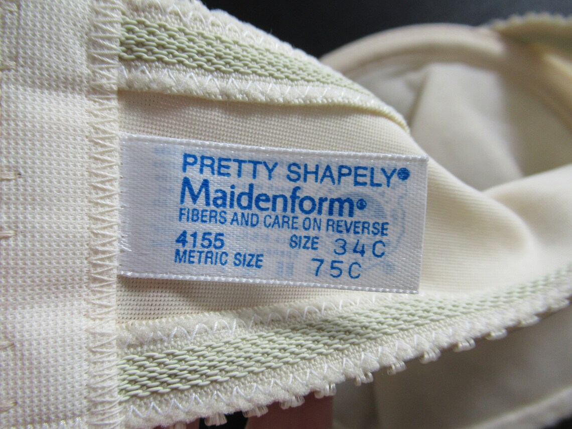 Vintage 80s Maidenform Pretty Shapley Lined Lace Strapless Bra, 34C ...