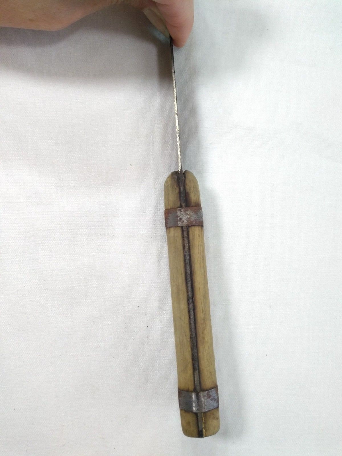 Antique Metal Banded Handle Steel Fixed Blade Knife - Etsy