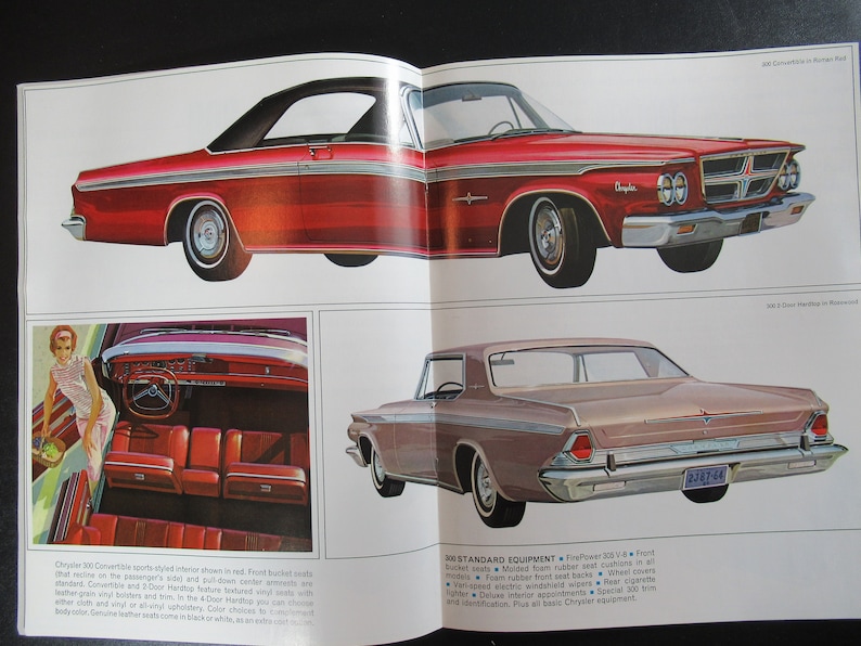 1964 Chrysler Book Type Sales Brochure, New Yorker, 300, Newport ...
