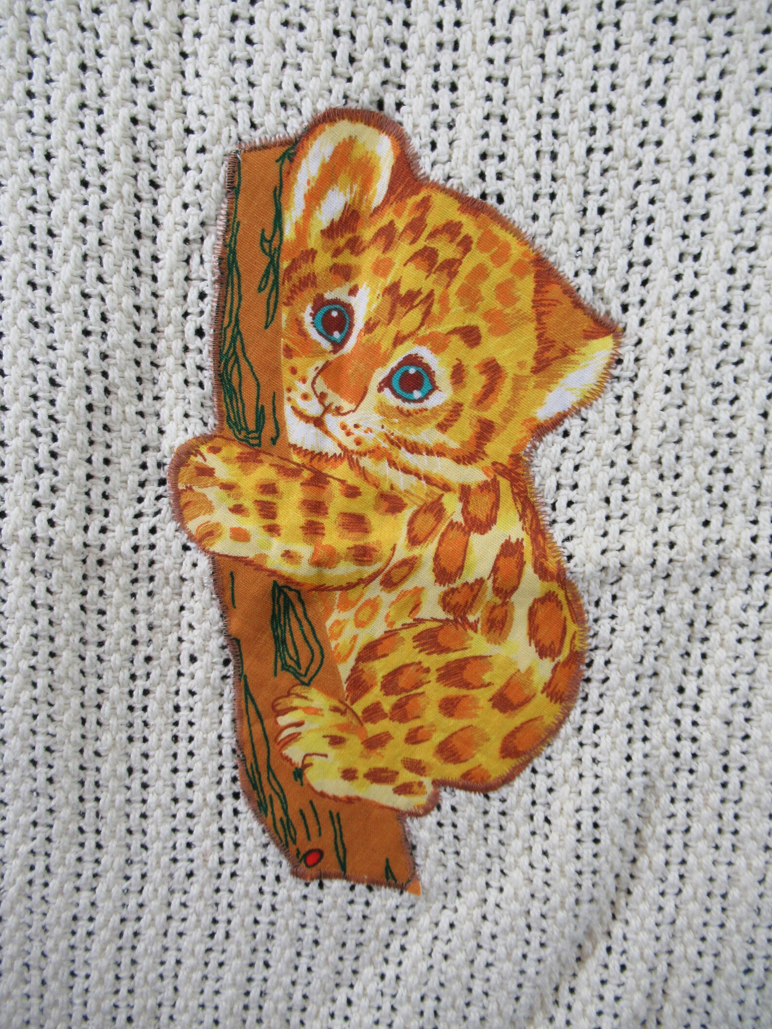 Vintage Baby Tiger Blanket With Crocheted Trim, 31x40 - Etsy