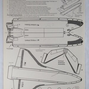 Vintage NASA US Space Shuttle Orbiter Paper Glider, 1:200 Scale ...