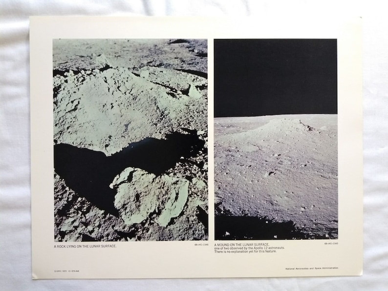 NASA Apollo 12 Lunar Surface Poster Print Vintage - Etsy