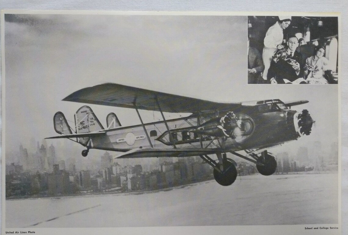 United Air Lines Boeing Tri Motor Airplane Print 1928 - Etsy