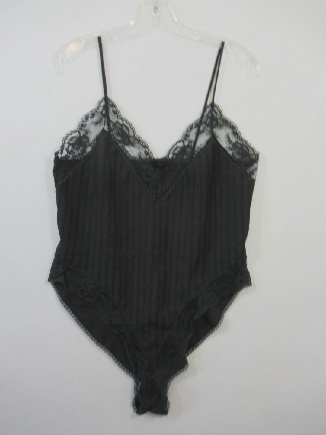 Vintage 80s Sears High Cut Romper Teddy, Women Medium, Black, Made in ...