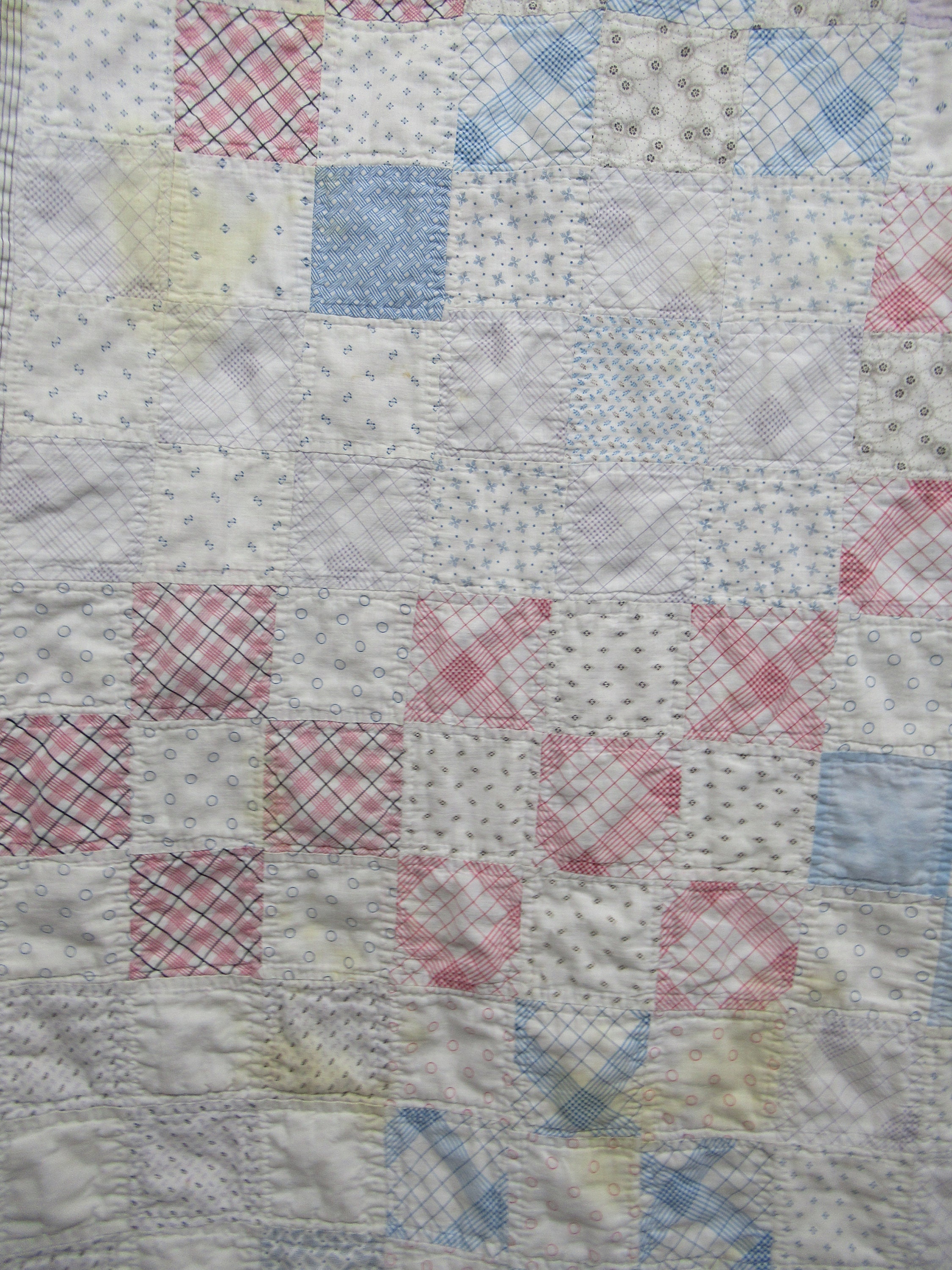 Antique Vintage Hand Stitched Calico Patchwork Quilt 52x88 - Etsy
