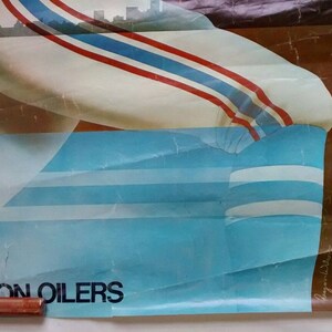 Vintage Original 1975 Houston Oilers NFL Football Poster Reagan Wilson ...