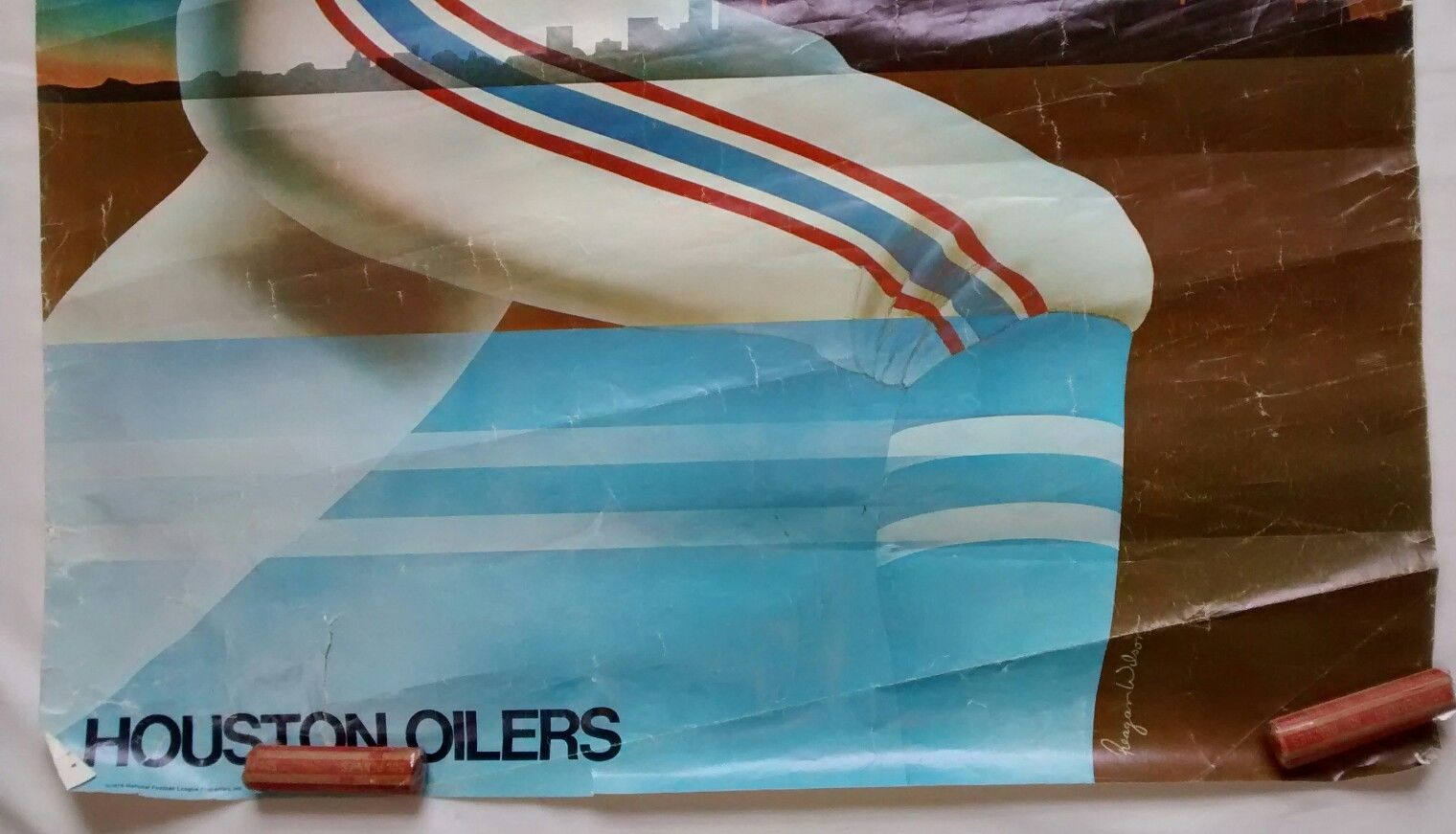 Vintage Original 1975 Houston Oilers NFL Football Poster - Etsy