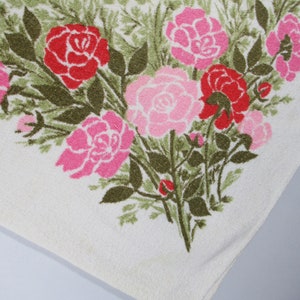 Vintage California Hand Prints Terrycloth Roses Square Tablecloth ...